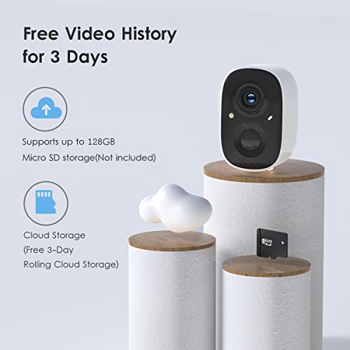 GMK Security Camera Wireless Outdoor, 1080P Color Night Vision AI Motion Detection 2-Way Talk Battery Powered WiFi Home Indoor Camera IP65 Weatherproof Spotlight Siren Alarm Cloud/SD Storage