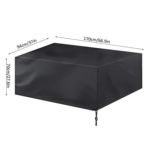 Furniture dust Proof Cover Outdoor Garden Oxford Cloth Waterproof Table Chair Dust Cover,Black (170 * 94 * 70)