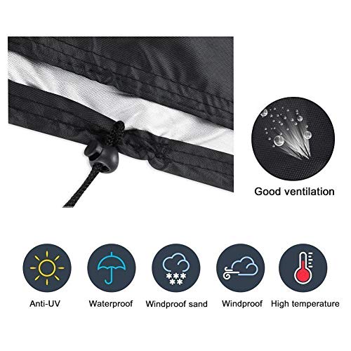 Furniture dust Proof Cover Outdoor Garden Oxford Cloth Waterproof Table Chair Dust Cover,Black (170 * 94 * 70)