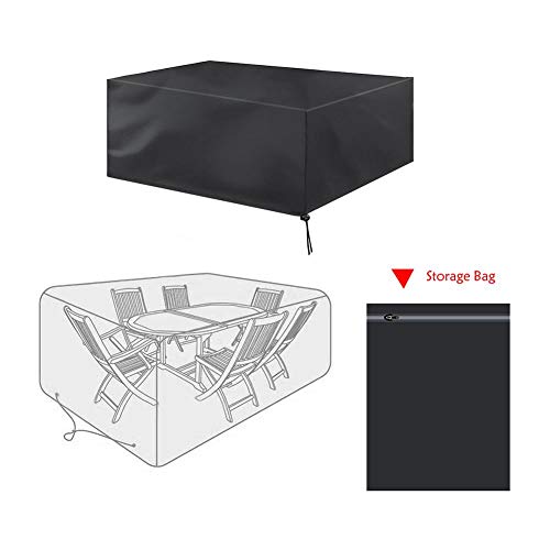 Furniture dust Proof Cover Outdoor Garden Oxford Cloth Waterproof Table Chair Dust Cover,Black (170 * 94 * 70)