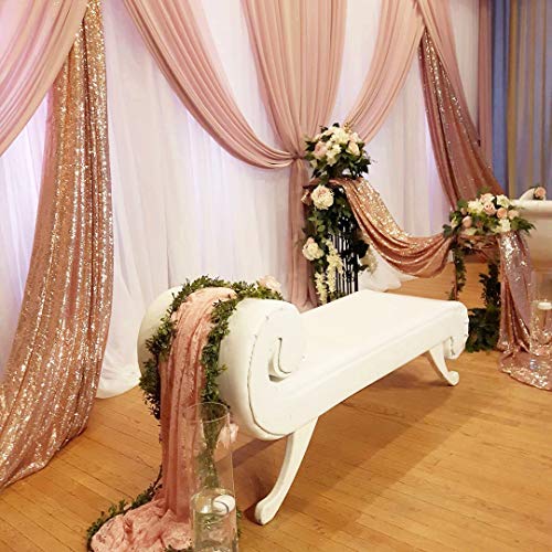 Rose Gold Backdrop Curtains 2 Pieces 2ftx8ft Sequin Fabric Backdrop Glitter Prom Drapes Baby Shower Background Backdrops