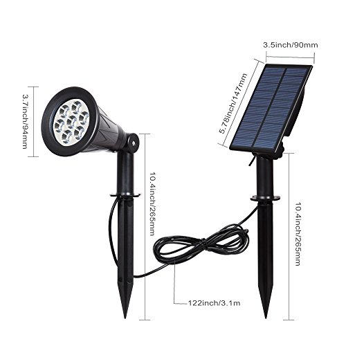 T-Sun Color Changing Solar Spotlights, 7 LED Seperate Solar Landscape Spotlights Auto Solar Garden Lights for Trees, Pond, Yard, Driveway, Pool Area(Colorful-2 Pack)
