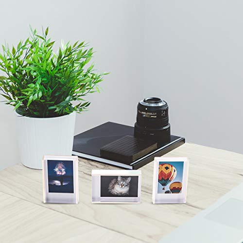 Instax Mini Frames 2x3 Masqudo Polaroid Picture Frame Clear Cute Photo Frames for Tabletop Desktop Freestanding Sliding Photo Display for Fujifilm Polaroid Film
