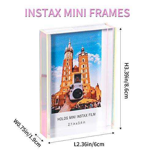 Instax Mini Frames 2x3 Masqudo Polaroid Picture Frame Clear Cute Photo Frames for Tabletop Desktop Freestanding Sliding Photo Display for Fujifilm Polaroid Film