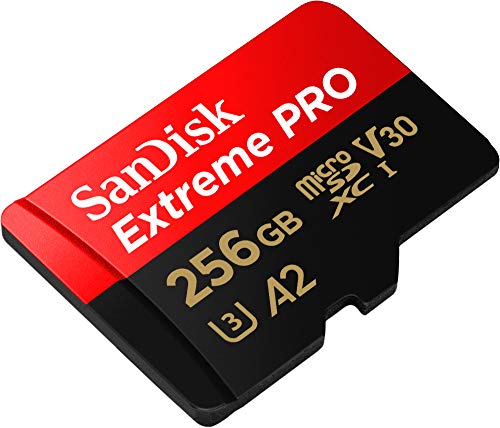SanDisk 256GB Extreme Pro Durable, Captures 4K UHD Video, 200MB/s Read and 140MB/s Write microSD UHS-I Card for Recording Outdoor Adventures and Weekend Trips