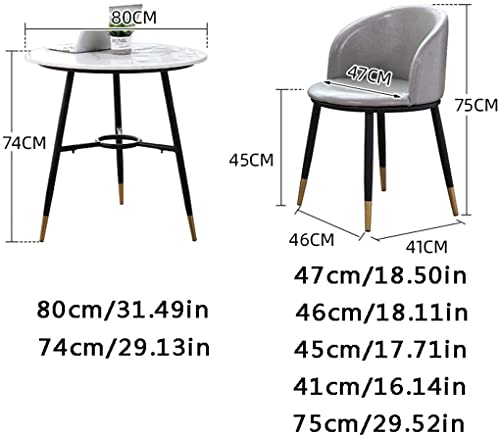 Kitchen Table Set, Conference Reception Room Coffee Table with Chair, Tables and Chairs for Tea Shop Bakery Dessert Shop Study Room Office Shopping Mall Conference Room Hall Barber Shop (Color : Gray)