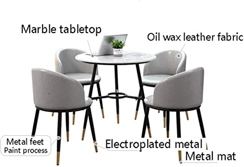 Kitchen Table Set, Conference Reception Room Coffee Table with Chair, Tables and Chairs for Tea Shop Bakery Dessert Shop Study Room Office Shopping Mall Conference Room Hall Barber Shop (Color : Gray)