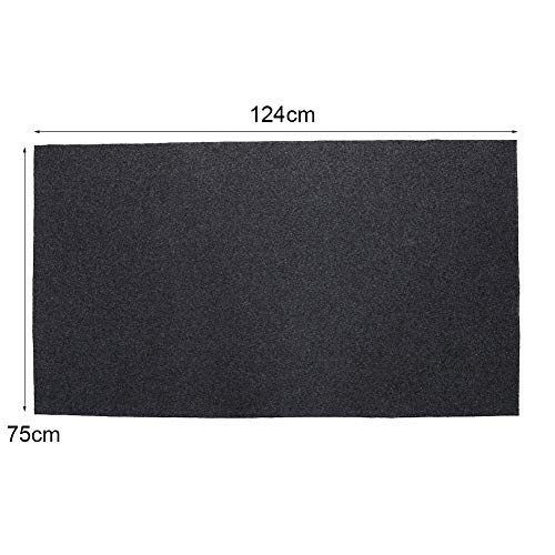 Under the Grill Mat, Fireproof BBQ Rug Ground Protective Anti-Slip Oily Splatter Protection Floor Scratch Prevention for Indoor Outdoor Backyard Deck Garden 124 x 75cm / 48.81 x 29.53inch Black