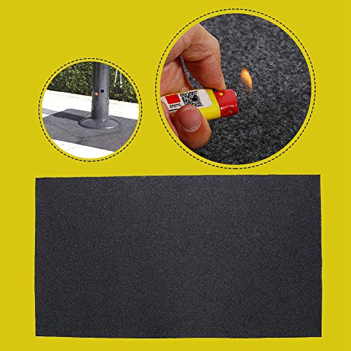 Under the Grill Mat, Fireproof BBQ Rug Ground Protective Anti-Slip Oily Splatter Protection Floor Scratch Prevention for Indoor Outdoor Backyard Deck Garden 124 x 75cm / 48.81 x 29.53inch Black