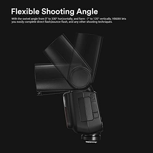 Godox V860III-S Camera Flash for Sony Camera Flash Speedlight Speedlite Light,76Ws 2.4G TTL HSS 1/8000s,480 Full-Power Flashes,2600mAh Li-ion Battery,0.01-1.5s Recycle Time,10 Levels LED Modeling Lamp