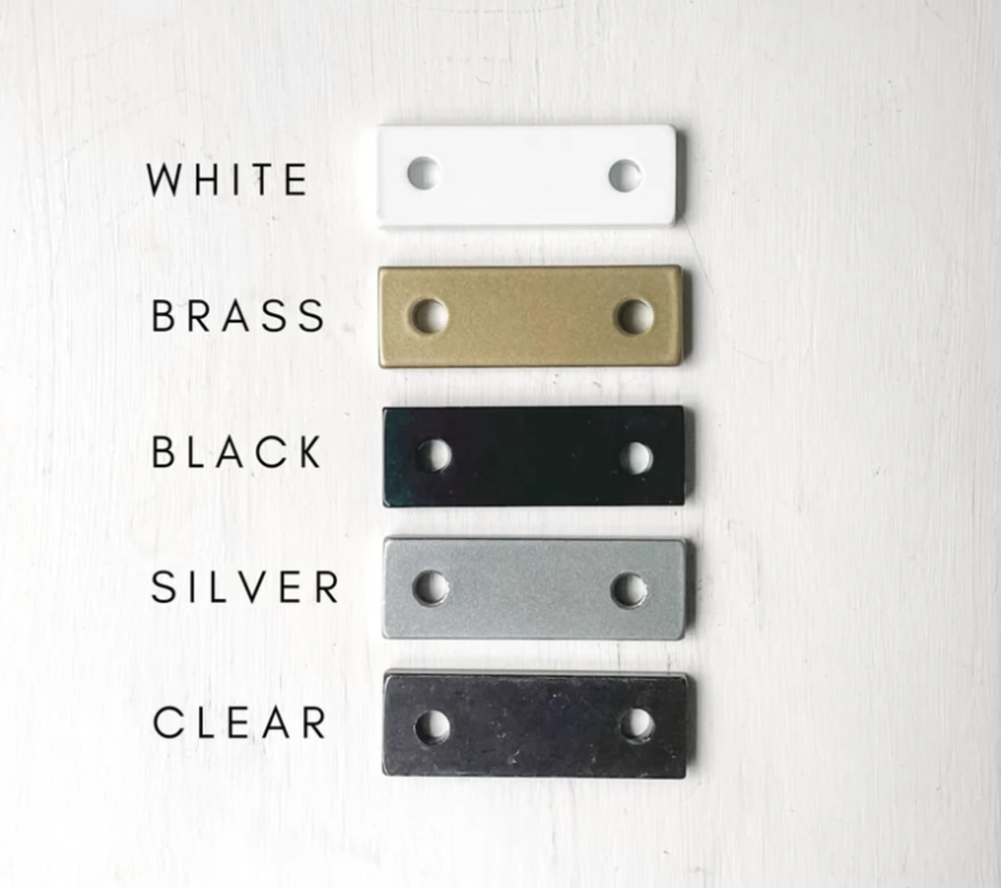 Modern Handkerchief Rack - Handkerchief holder, wall mounted or under shelf, available in many sizes and styles (POWDER COATED BRASS, 8 inches)