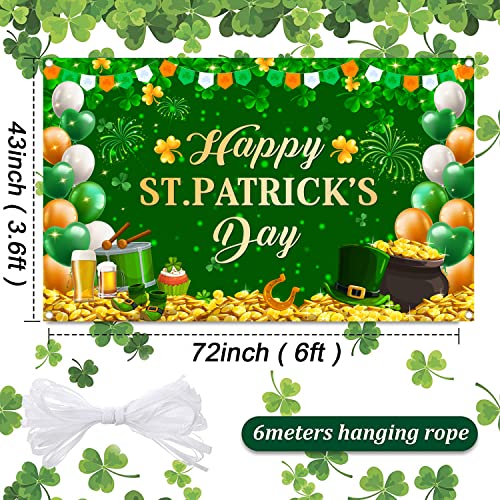 St Patricks Day Backdrop,Happy St Patricks Day Banner,Shamrock Irish Luck Day Saint Patrick's Day Banner St Patricks Day Decorations