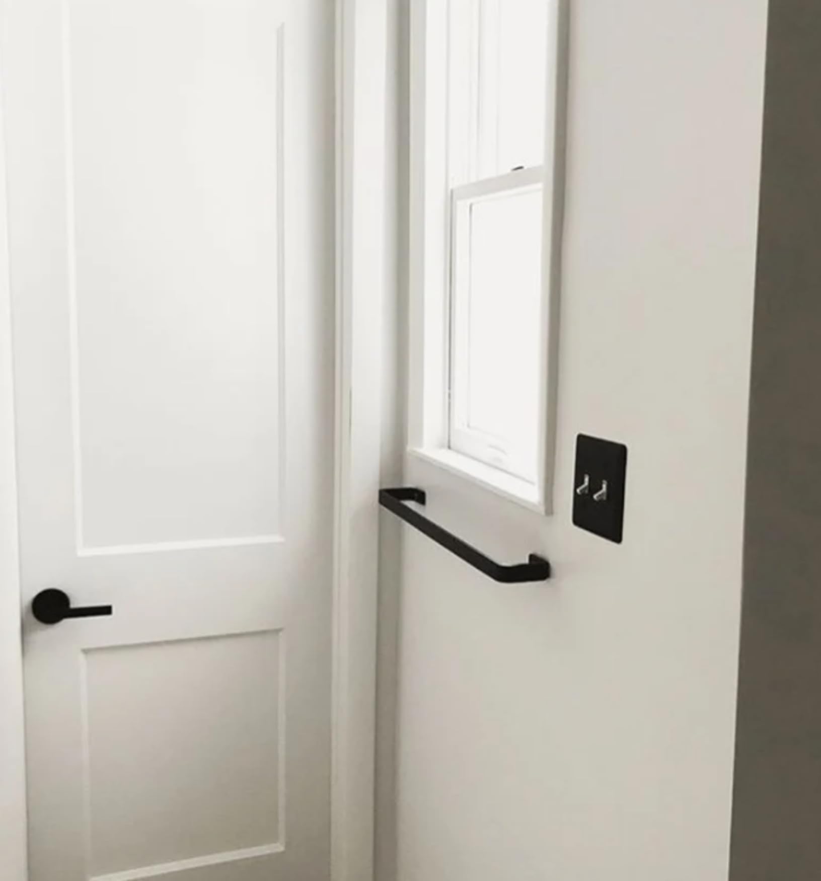 Modern Handkerchief Rack - Handkerchief holder, wall mounted or under shelf, available in many sizes and styles (POWDER COATED BRASS, 8 inches)