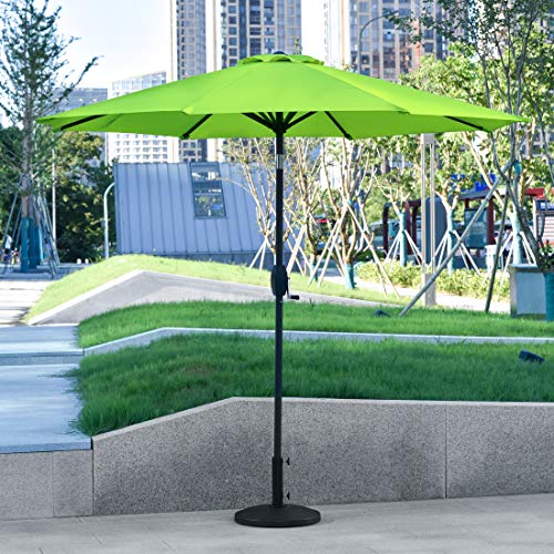 WO Home Furniture Patio Umbrella 9ft Outdoor Market Table Round Umbrella Sun Shade (Lime Green)