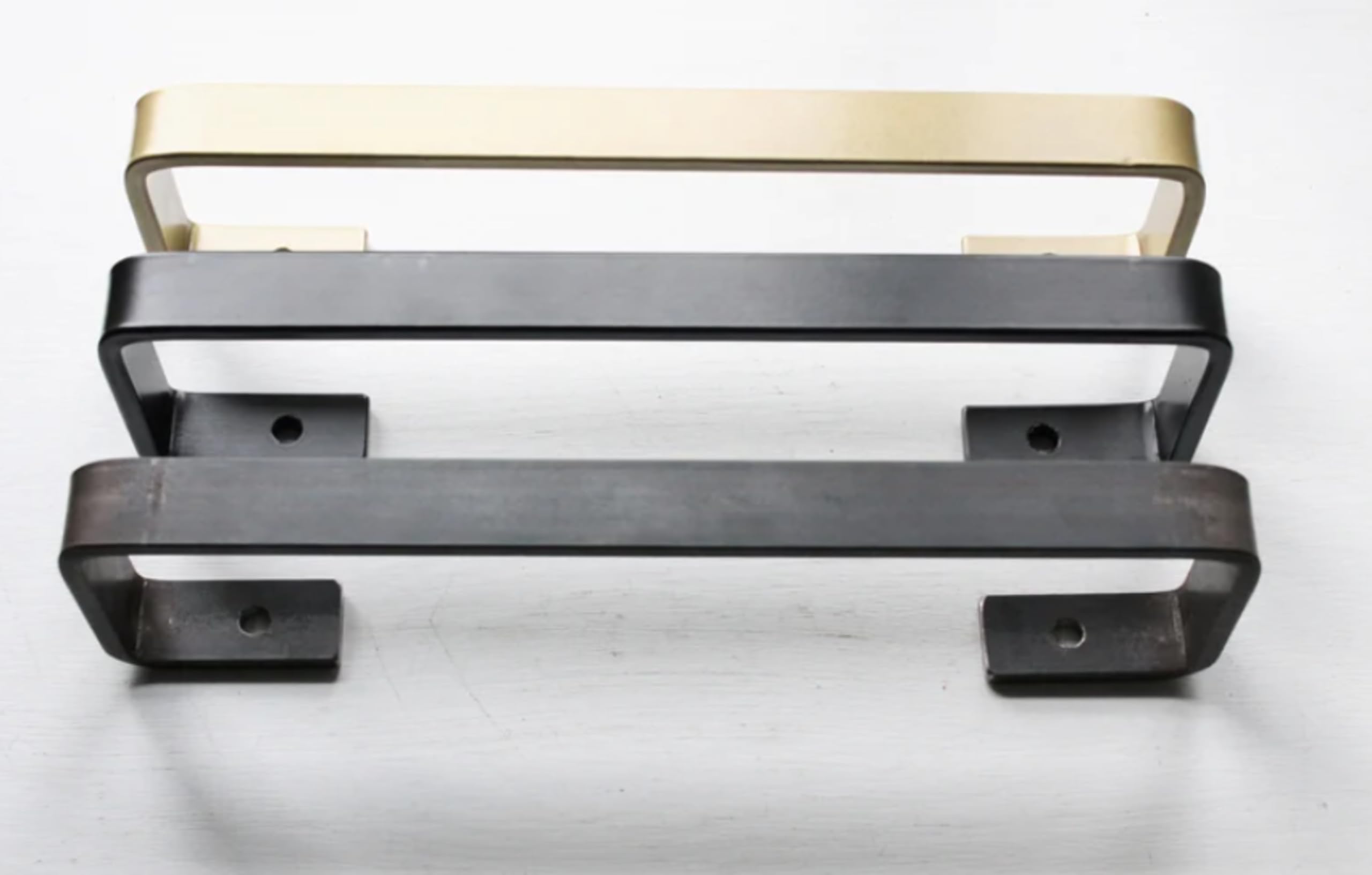 Modern Handkerchief Rack - Handkerchief holder, wall mounted or under shelf, available in many sizes and styles (POWDER COATED BRASS, 8 inches)