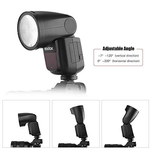 Godox V1S Professional Camera Flash Speedlite Fresnel Zoom Compatible with Sony a7R a58 a99 ILCE6000L a7RIII a7R3 a9 a77II a77 a350 Cameras for Photography + Godox XproS TTL Wireless Flash Trigger Tra