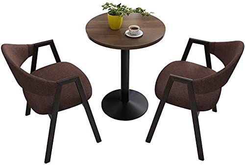 Kitchen Table Set, Conference Reception Room Coffee Table with Chair, Small Apartment Decoration Table and Chairs 1 Table and 2 Chairs Cotton and Linen Office Negotiation Room (Color : Dark Green) ( C