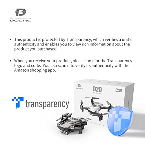 DEERC D20 Mini Drone for Kids with 720P HD FPV Camera Remote Control Toys Gifts for Boys Girls with Altitude Hold, Headless Mode, One Key Start Speed Adjustment, 3D Flips 2 Batteries, Silver