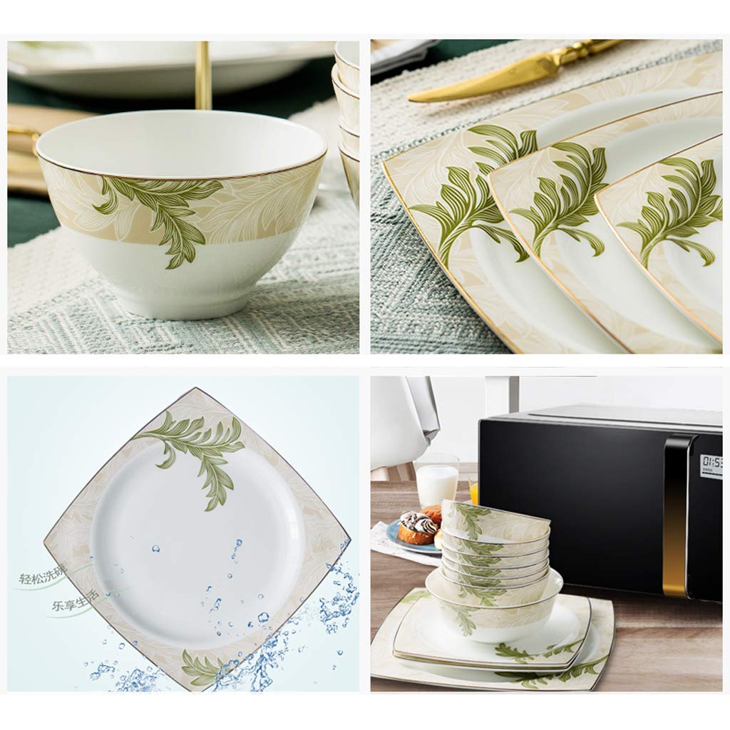 Stylish Dinner Plates,Ceramics Dinner Sets, Cereals Bowl & Soup Pot & Plate | 58 Pieces Bone China Dinnerware Set for Wedding Gifts and Family Gathering