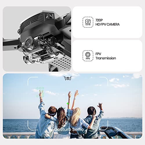 DEERC D20 Mini Drone for Kids with 720P HD FPV Camera Remote Control Toys Gifts for Boys Girls with Altitude Hold, Headless Mode, One Key Start Speed Adjustment, 3D Flips 2 Batteries, Silver