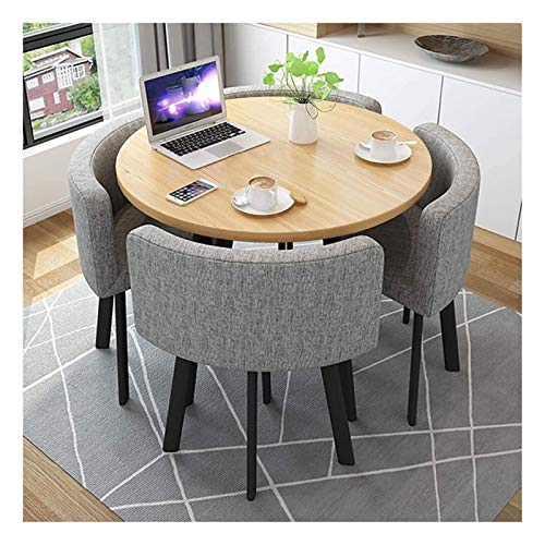 Kitchen Table Set, Office Conference Table Set Negotiation Table and Chair Combination Modern Design Round Table Balcony Living Room Dining Table Office Meeting Room (Color : C) ( Color : Light Grey )