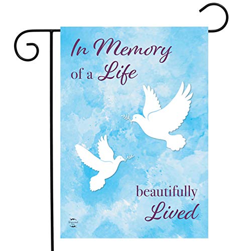 Briarwood Lane in Memory of A Life Doves Garden Flag Religious Bereavement 12.5" x 18"