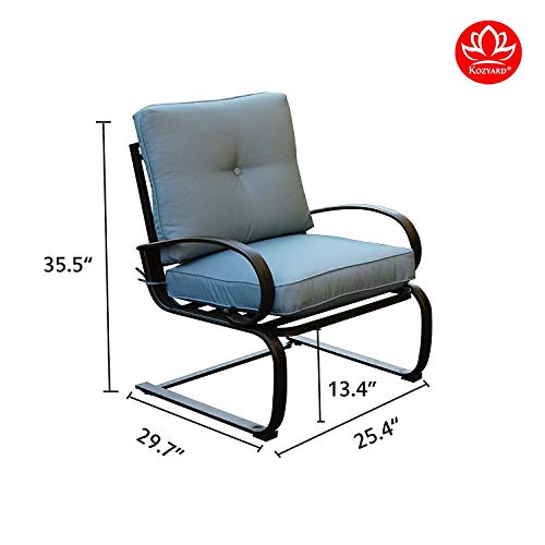 Kozyard Susan 3 PCs Patio Bistro Set Outdoor Furniture for Patio, Garden, and Yard with Cushioned Seats(Blue)