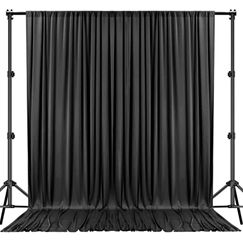 LALAPORT 10ft x10ft 190 GSM Seamless Durable Backdrop for Party, Wedding, Baby Shower, Birthday, Graduation, Exhibition Decoration Photography Bridal Shower Drape Photo Booth Home Curtain - Black