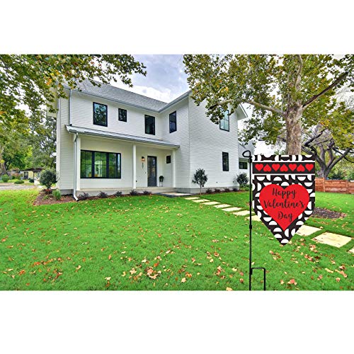 Valentine's Day Flag,Valentine's Heart Garden Flag 12x18 Inch Double Sided Printing 2 Layer Burlap Valentine Flags for Your Valentine's Day Decoration