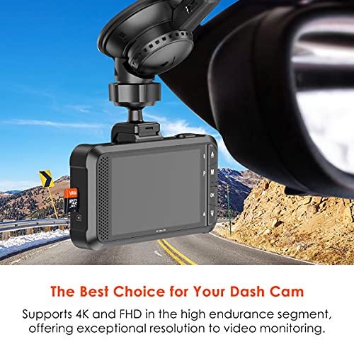 Vantrue 256GB microSDXC UHS-I U3 4K UHD Video High Speed Transfer Monitoring SD Card with Adapter for Dash Cams, Body Cams, Action Camera, Surveillance & Security Cams