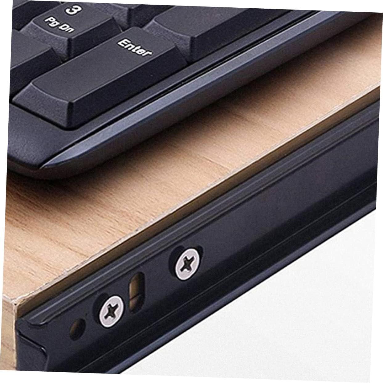 ALturN Drawer Glides,1 Pair Keyboard Track Dresser Tray L Brackets Heavy Duty Black Slides Side Under Desk Keyboard Tray Slide Out Keyboard Drawer Under Desk Slide Drawer Track Drawer Guide Rail B
