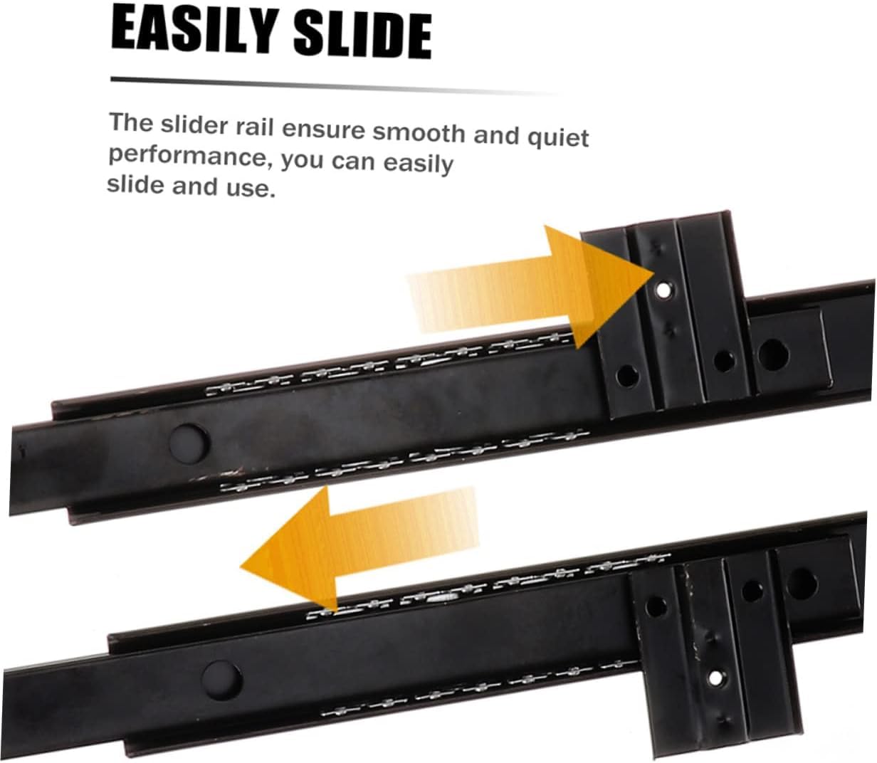 ALturN Drawer Glides,1 Pair Keyboard Track Dresser Tray L Brackets Heavy Duty Black Slides Side Under Desk Keyboard Tray Slide Out Keyboard Drawer Under Desk Slide Drawer Track Drawer Guide Rail B