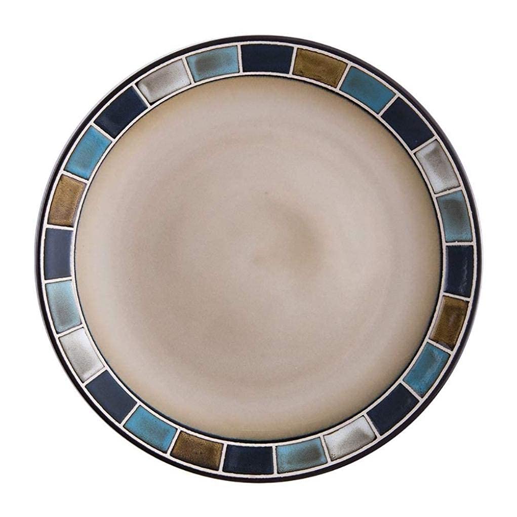 GagalU Dinner Set,4 Pieces of Vintage Porcelain Dinner Set Ceramic Dinner Plate Dessert Plate Steak Plate Salad Bowl and Mug Service for 1 Person