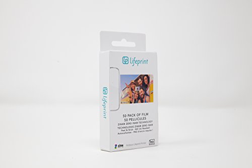 Lifeprint 50 pack of film for Lifeprint Augmented Reality Photo AND Video Printer. 2x3 Zero Ink sticky backed film
