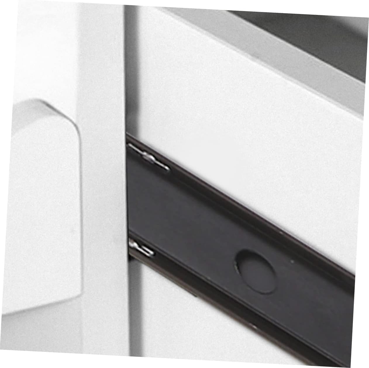 ALturN Drawer Glides,1 Pair Keyboard Track Dresser Tray L Brackets Heavy Duty Black Slides Side Under Desk Keyboard Tray Slide Out Keyboard Drawer Under Desk Slide Drawer Track Drawer Guide Rail B