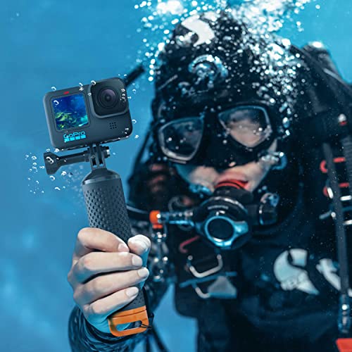 Sametop Floating Hand Grip Waterproof Handle Compatible with GoPro Hero 11, 10, 9, 8, 7, 6, 5, 4, Session, 3+, 3, 2, 1, Hero (2018), Fusion, Max, DJI Osmo Action Cameras (Orange)