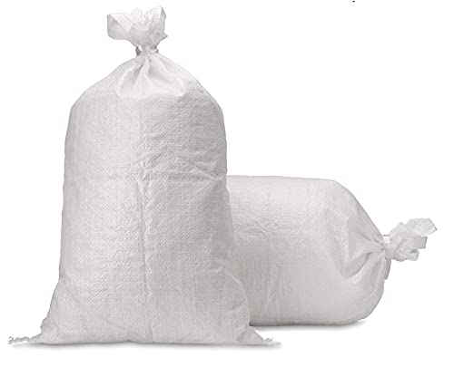 UpNorth Sandbags - Box of 100 - Empty Woven Polypropylene Sand Bags w/Ties, w/UV Protection; size: 14" x 26", color: White