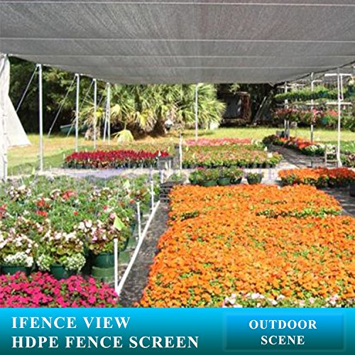 Ifenceview 6'x3' to 6'x50' Black Shade Cloth Fence Privacy Screen Fence Cover Mesh Net for Construction Site Yard Driveway Garden Pergolas Gazebos Canopy Awning 180 GSM UV Protection (6' x 4')