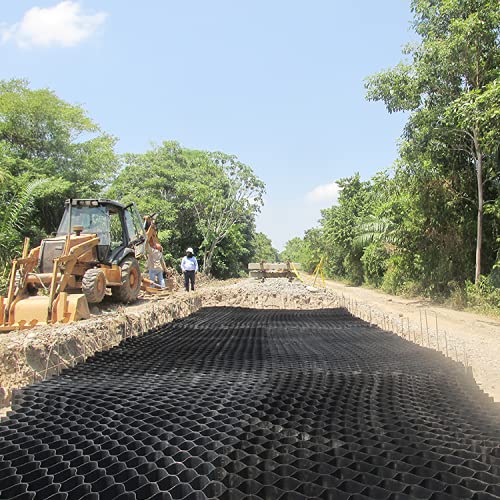 tonchean Geo Grid, 9.8x16.4 ft Ground Grid, 4 Inch Thick Geo Cell Grid, 1800 LBS Per Sq Strength Gravel Ground Grid for Slope Driveways, Garden