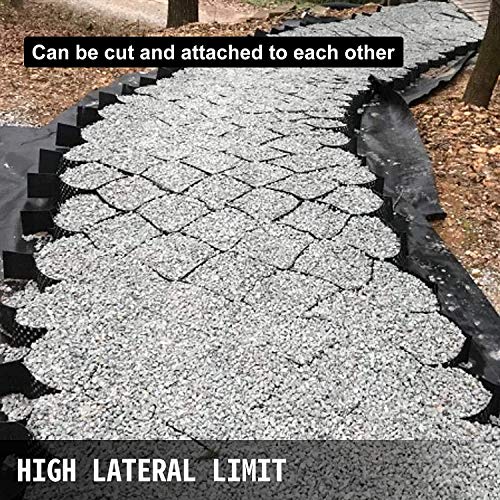 tonchean Geo Grid, 9.8x16.4 ft Ground Grid, 4 Inch Thick Geo Cell Grid, 1800 LBS Per Sq Strength Gravel Ground Grid for Slope Driveways, Garden