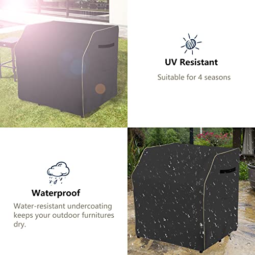 Bitubi 41 Inch Outdoor Bar Set Cover 600D Oxford Cloth Classic Black Heavy Duty Waterproof Patio Bar Set Cover Wicker Bar Table Set Covers