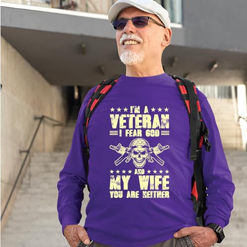 Gift for Fear God and Wife Lovers Perfect for Non Veterans Black and Muticolor Unisex Long Sleeve T Shirt