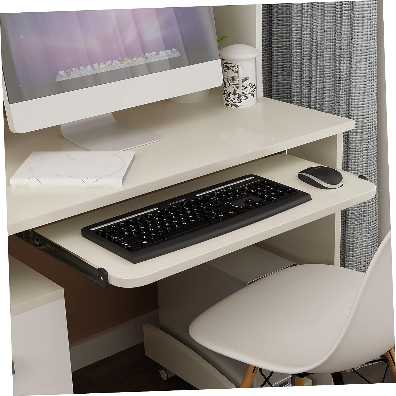 Drawer Glides,1 Pair Guide Furniture Slides Accessory Tray Drawers for Desk Keyboard Tray Slides Computer Drawer Tray Accessories Keyboard Tray Rails Keyboard Slide Drawer Slide Keyboard Tr