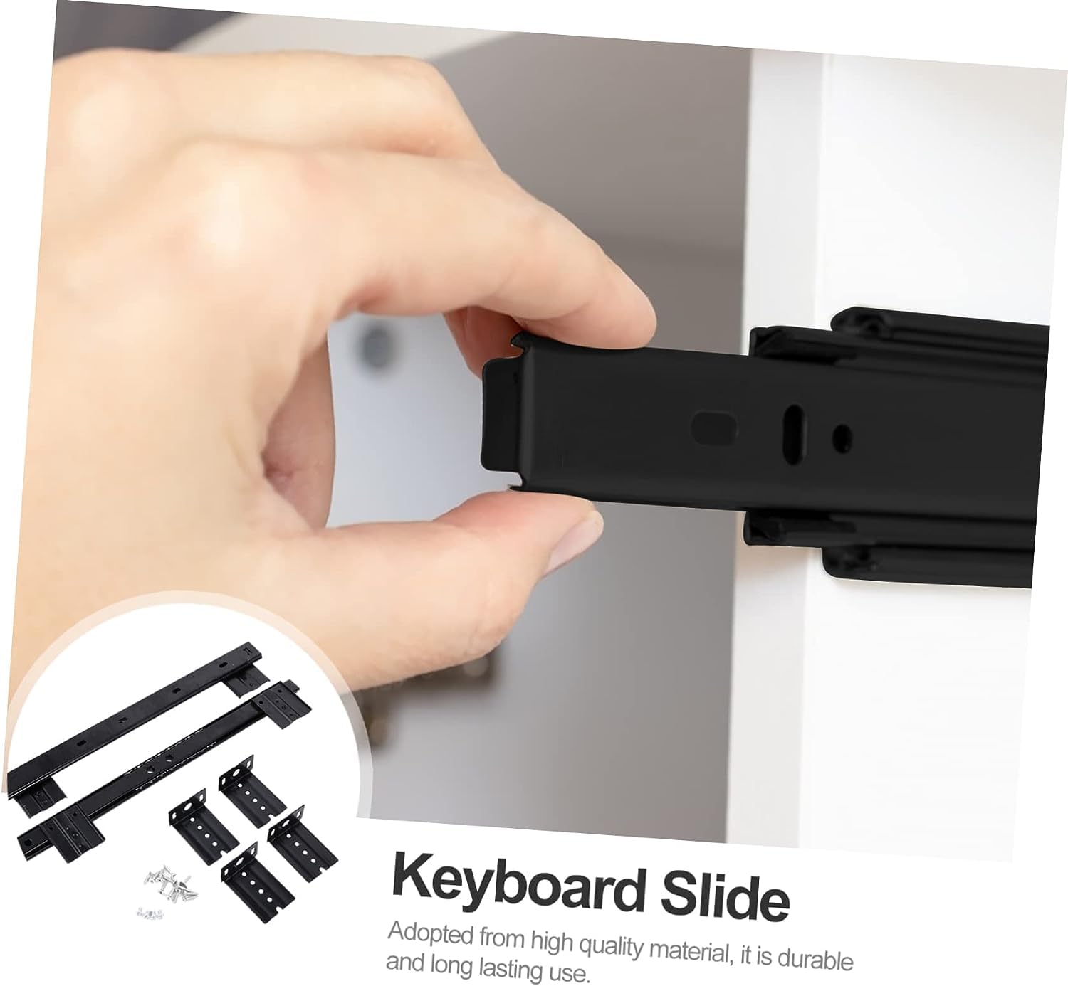 Drawer Glides,1 Pair Guide Furniture Slides Accessory Tray Drawers for Desk Keyboard Tray Slides Computer Drawer Tray Accessories Keyboard Tray Rails Keyboard Slide Drawer Slide Keyboard Tr