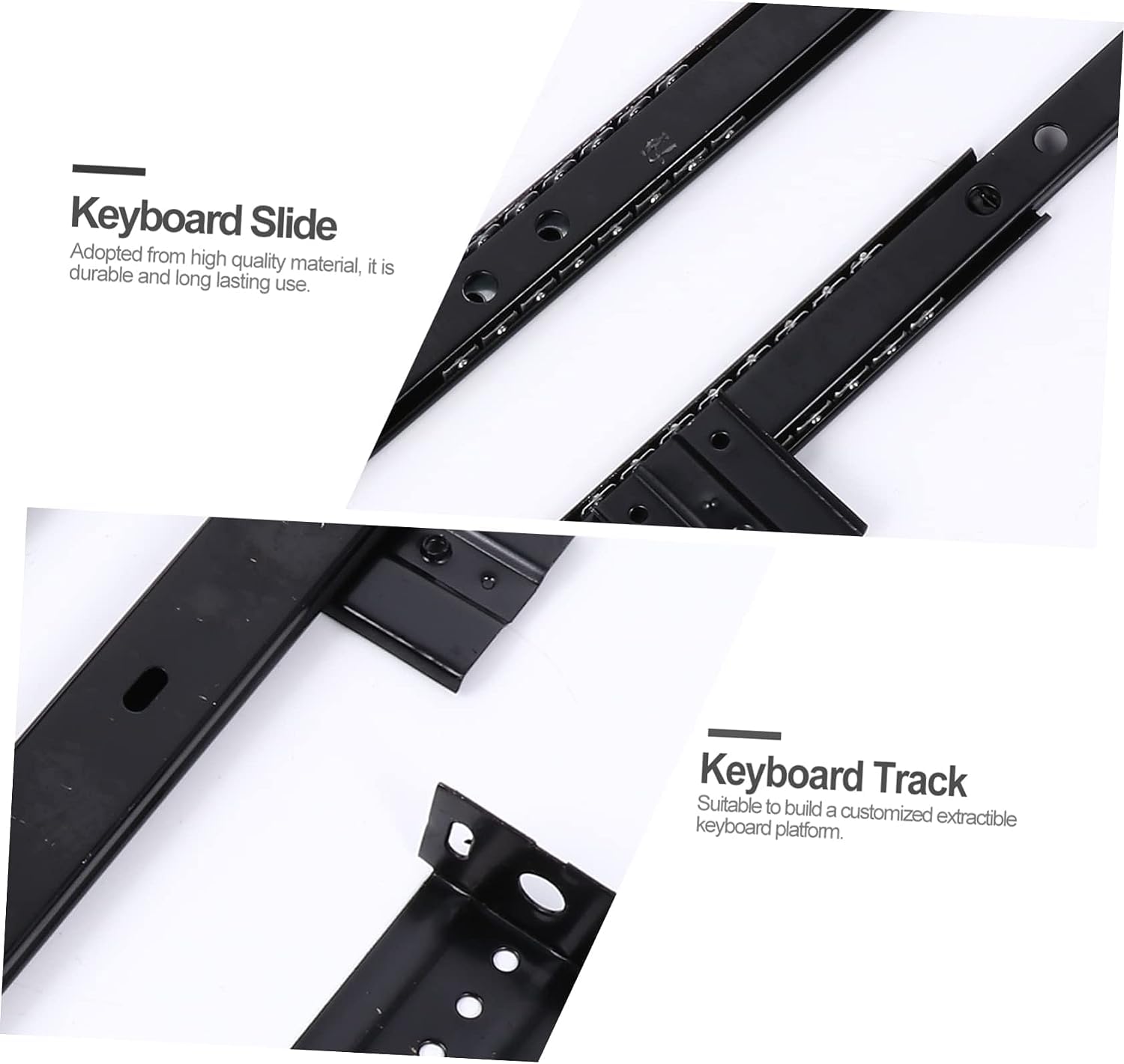 Drawer Glides,1 Pair Guide Furniture Slides Accessory Tray Drawers for Desk Keyboard Tray Slides Computer Drawer Tray Accessories Keyboard Tray Rails Keyboard Slide Drawer Slide Keyboard Tr