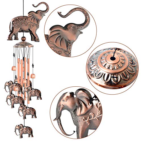 Elephant Wind Chime, Copper Wind Chime, Elephant Decor, Garden Decor, Yard Decor, Elephant Gifts