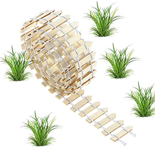 VORCOOL Small Wood Fence Miniature Fairy Garden Kit Micro-Landscape Accessories Dollhouse Decor Bonsai Terrarium Ornament(100cm x 3cm)