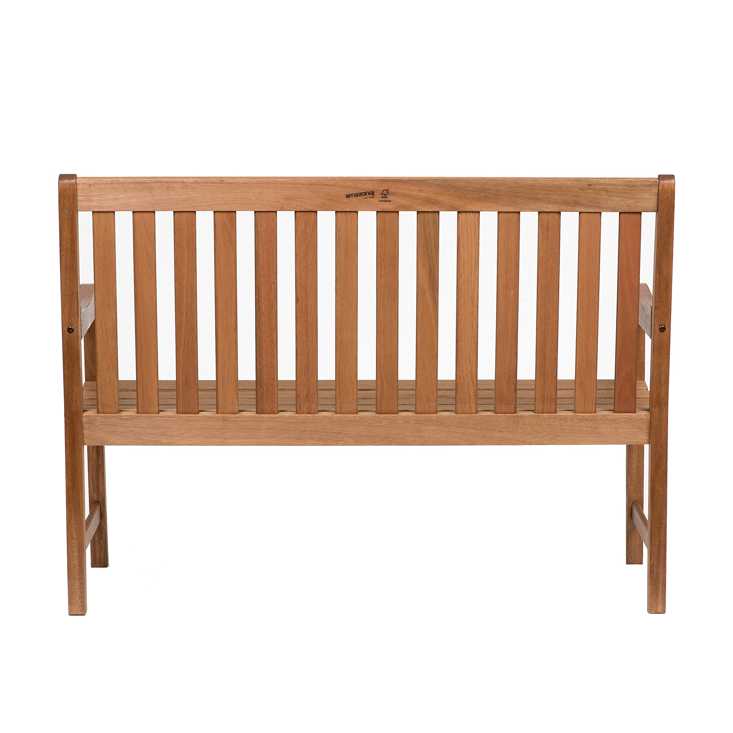 Amazonia Milano 4-Feet Patio Bench | Eucalyptus Wood | Ideal for Outdoors and Indoors, Light Brown