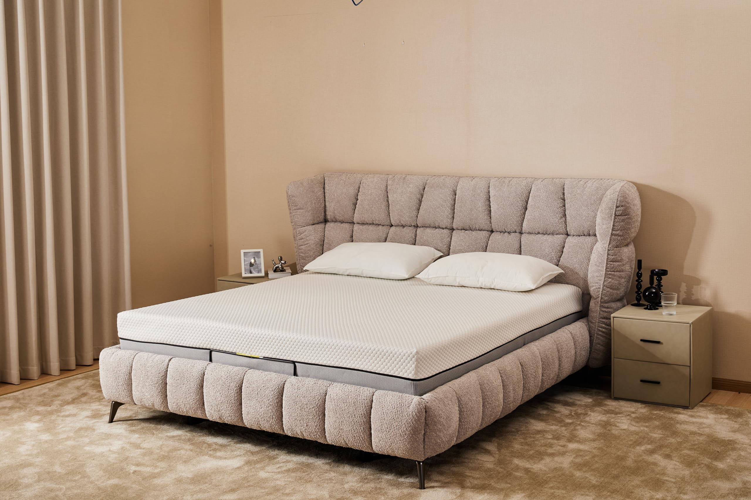 Yehha Queen Size Adjustable Bed Base, Metal Bedframe Base with 3 Sleep Modes, Wireless Remote Control, Head and Foot Lift, Whisper Quiet Durable Motor, Antique Black