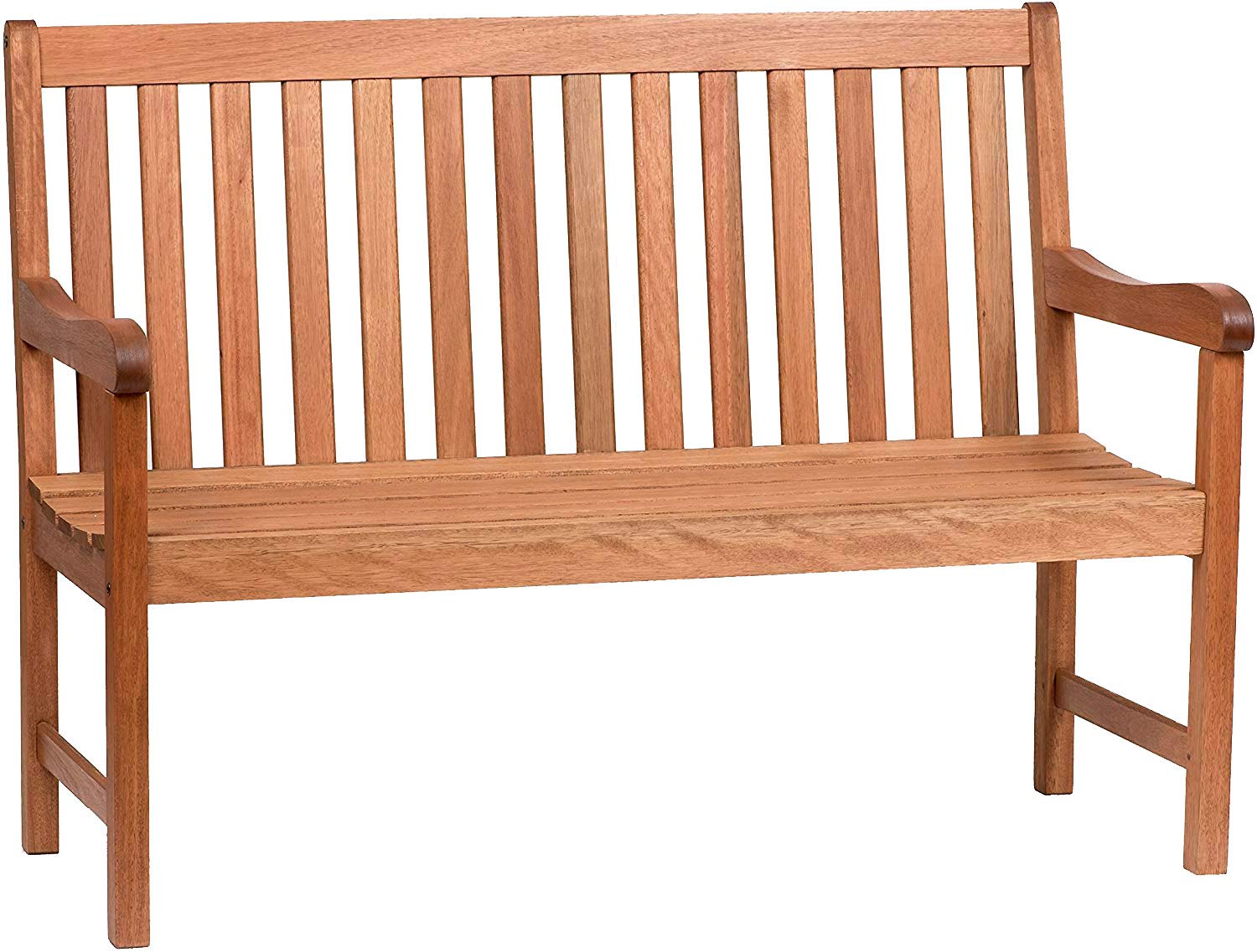 Amazonia Milano 4-Feet Patio Bench | Eucalyptus Wood | Ideal for Outdoors and Indoors, Light Brown